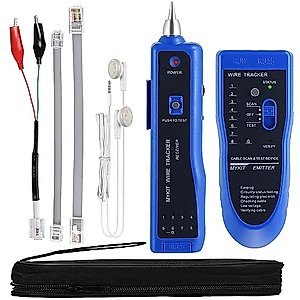 mykit Multi-Function Network Cable Tester RJ45 RJ11 Wire Ethernet Tracer Remote Toner Tool Kit with Bag Probe Audio Tone for LAN CAT5 CAT6 Tracker Telephone Line Finder Speed Check Home Repair