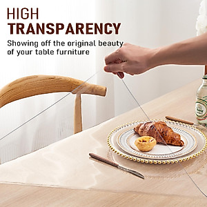 42x78 Inch Clear Table Cover Protector 1.5mm Thick PVC Water Resistant Rectangle Plastic Non-Slip Table Pad for Wooden Table Kitchen Dining Room