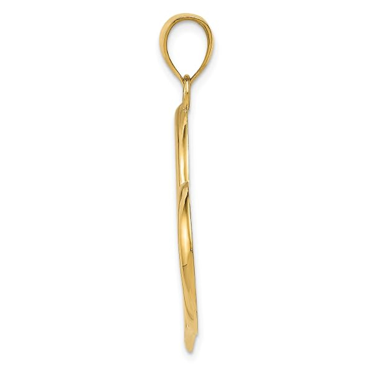 IceCarats 14K Yellow Gold Dangling Heart Necklace Love Pendant Charm Only