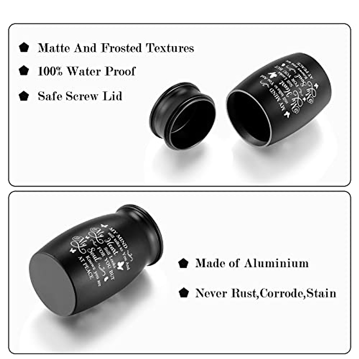 3 Inches Small Urns for Human Ashes Aluminum Keepsake Urns for Human Ashes Mini Urns for Human Ashes