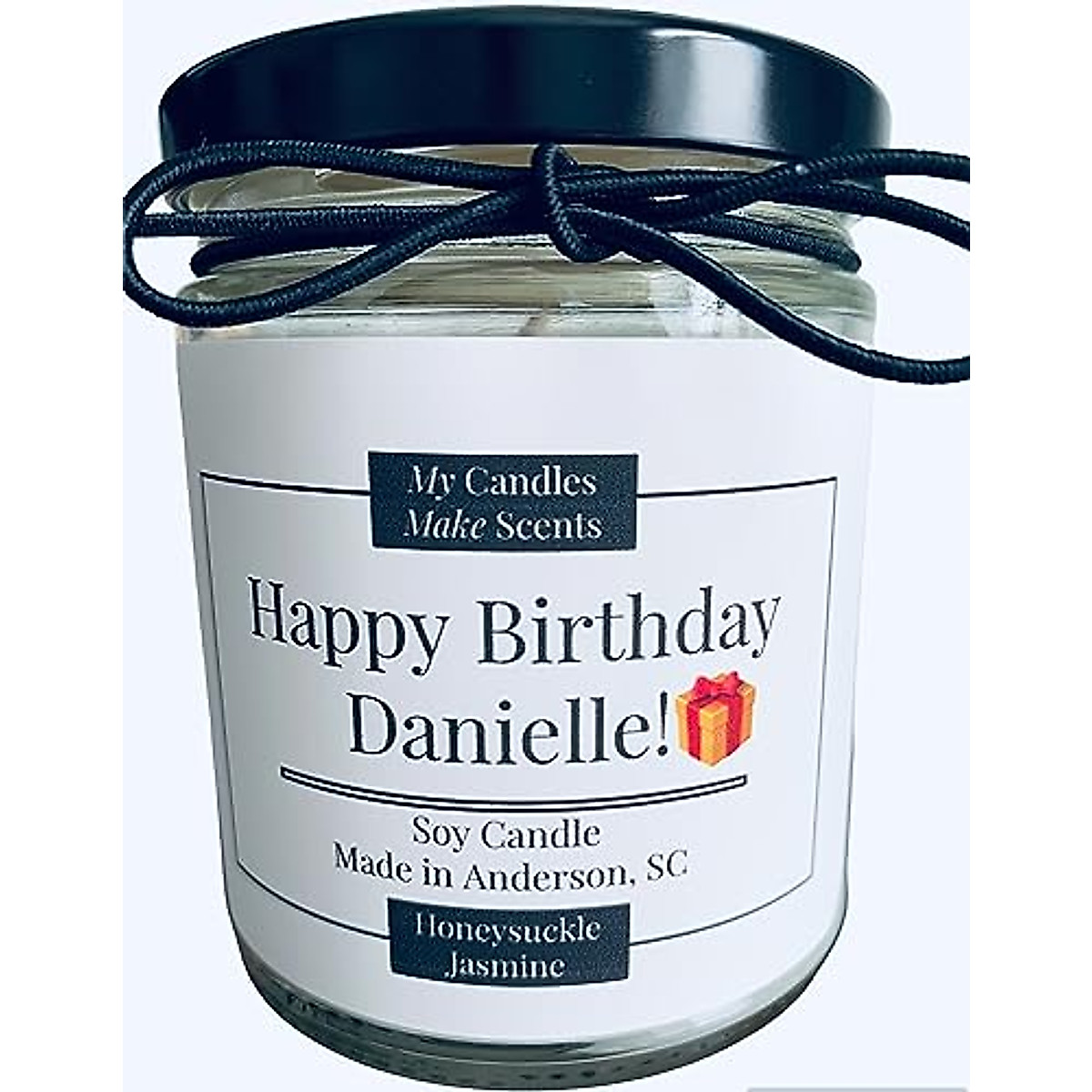 My Candles Make Scents| Personalized Handcrafted Soy Candle | 9oz Stylish Clear Jars | Many Scents To Chose From| Free Shipping (Honeysuckle Jasmine)