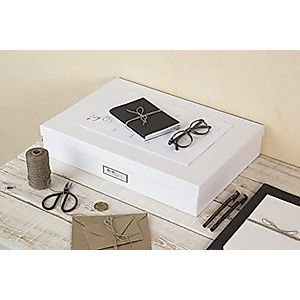 Bigso Box of Sweden 934145541 A3 Storage Box, Fibreboard, White, 31 x 43.5 x 8.5 cm