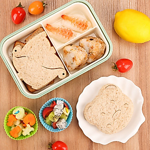 FUNGYAND Sandwich Cutter Set, 52 in 1 Bento Box Accessories Kit Includes Sandwich Cutters, Fruit Cutter, Food Picks, Silicone Cups, Musubi Maker, Rice Ball Maker, Complete Bento Lunch Box Supplies