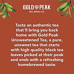 Gold Peak Tea, Unsweet Tea, 16.9 fl oz, 6 Pack