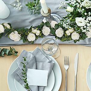 COCOBOO 26.2ft 4pcs White Rose Garland, Artificial Flower Vines, Fake Silk White Rose Garland, Hanging Floral Garland for Wedding Arch Ceremony Home Garden Outdoor Wall Decorations