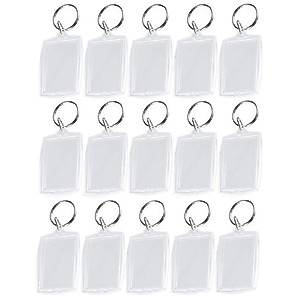 vipolish 25Pcs Acrylic Photo Frame Keyring Clear Blank DIY Photo Image Keychain Wallet Friendly Picture Frame Framework Key Buckle Ring for Women and Men Rectangle Shape
