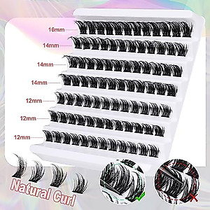 DIY Lash Extension Kit Lash Clusters Kit Fluffy Wispy Cluster Lashes Like Eyelash Extensions Lash Bond and Seal Strong Hold 12-16MM by ALICE