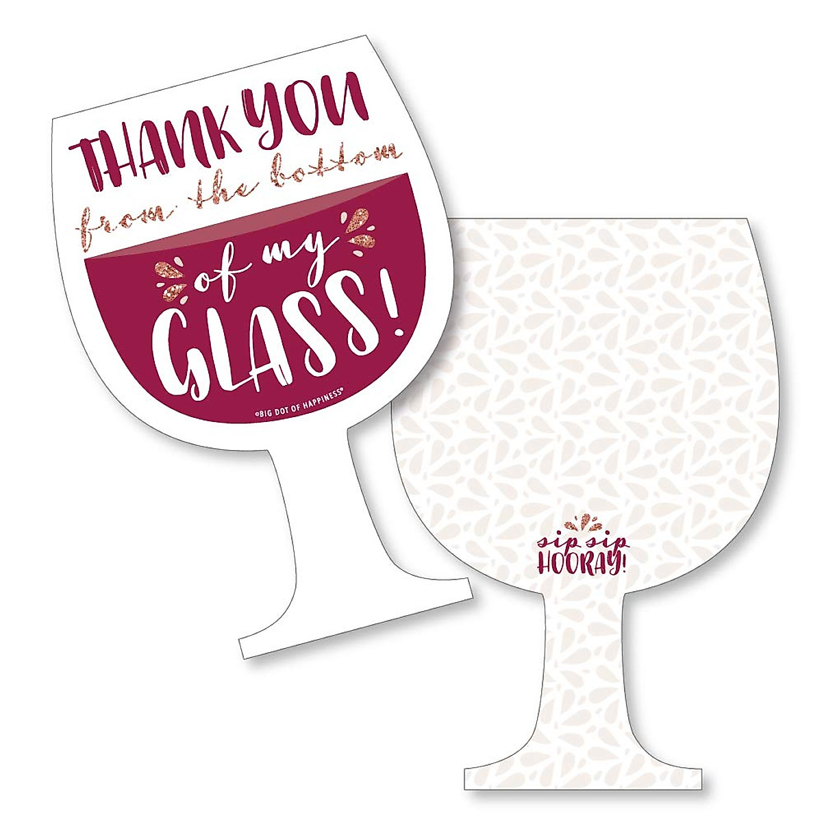 Big Dot of Happiness But First, Wine Tasting Party Thank You Note Cards with Envelopes - Set of 12