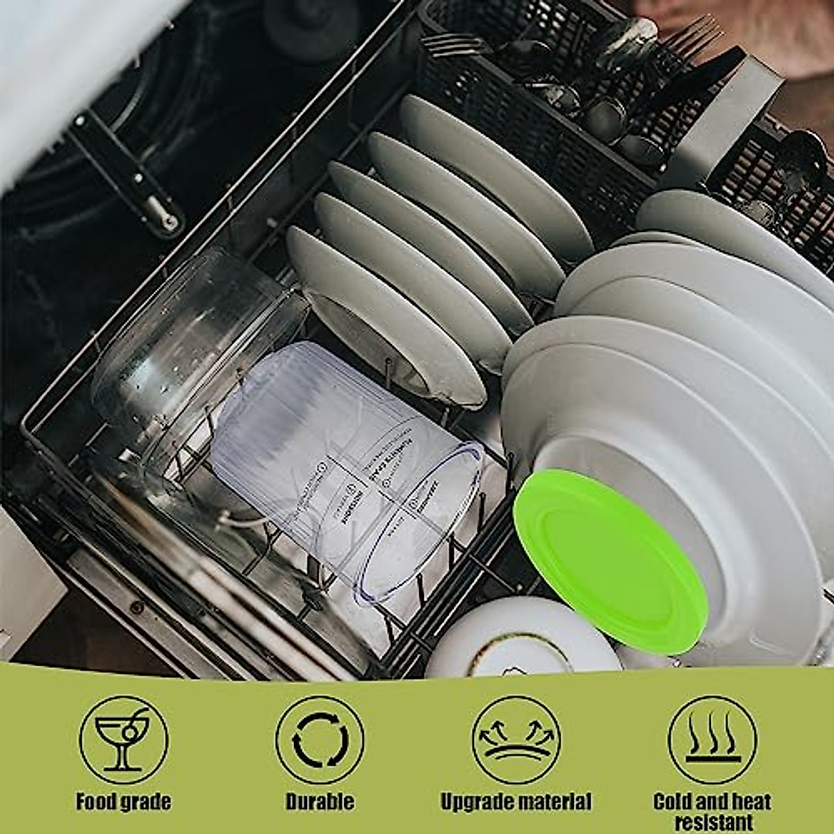 2pcs Containers Replacement for Ninja Creami Pints and Lids, Upgraded Ice Cream Tubs with Lids Compatible with NC500 NC501 Deluxe Series Ice Cream Maker, Wave Style (Green, Blue)