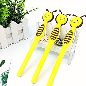 LUFOX 8Pcs Cute Bees Gel Pens Gift for Child, Women, Coworkers, Hostess and Girlfriend, Great Party Supplies and School Supplies, Black Ink(0.5mm)