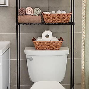 GRANNY SAYS Bundle of 2-Pack Woven Wastebasket for Organizing & 2-Pack Woven Storage Baskets for Bathroom