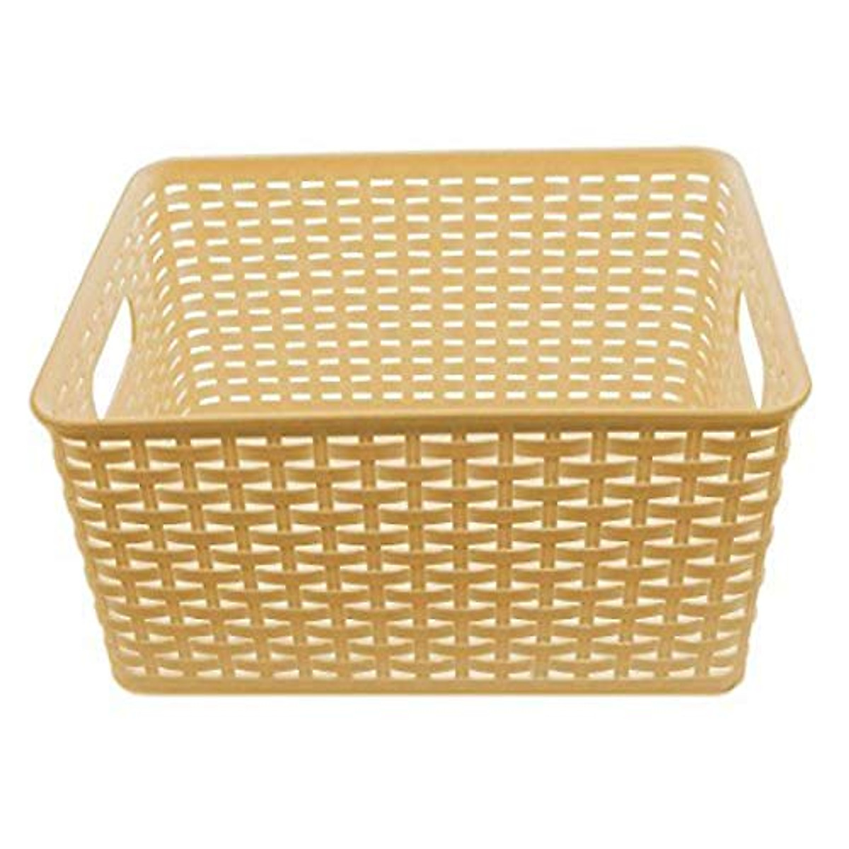 YBM Home Plastic Rattan Storage Box Basket Organizer ba426 (Beige, Large)
