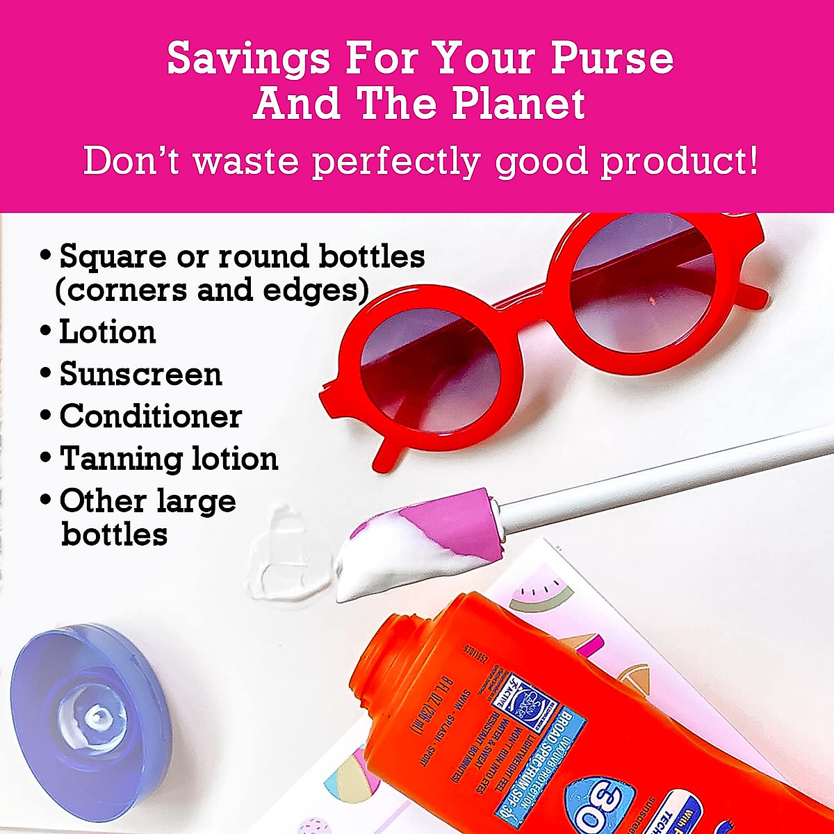 Spatty Daddy Beauty Makeup Spatula (12 Inch Pink) Shark Tank Mom Made, Scrapes Last Drop of Lotion, Mini Spatula Makeup, Long Makeup Spatula, Scoop for Makeup, Makeup Stocking Stuffer, Makeup Spatula