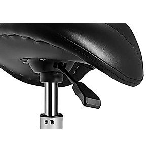 Beauty Saddle Stool Rolling Swivel Chair for Massage Clinic Spa Salon Office Adjustable with Wheels(Black)