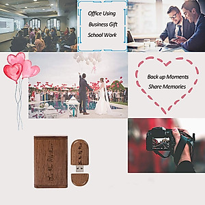 ZLP Customized Gift Wooden 64GB USB 2.0 Flash Drive Memroy Stick Disk Super Speed Thumb Drive Jump Drive and Box Logo Gift Commemorative Custom for Birthday Wedding 64G Walnut