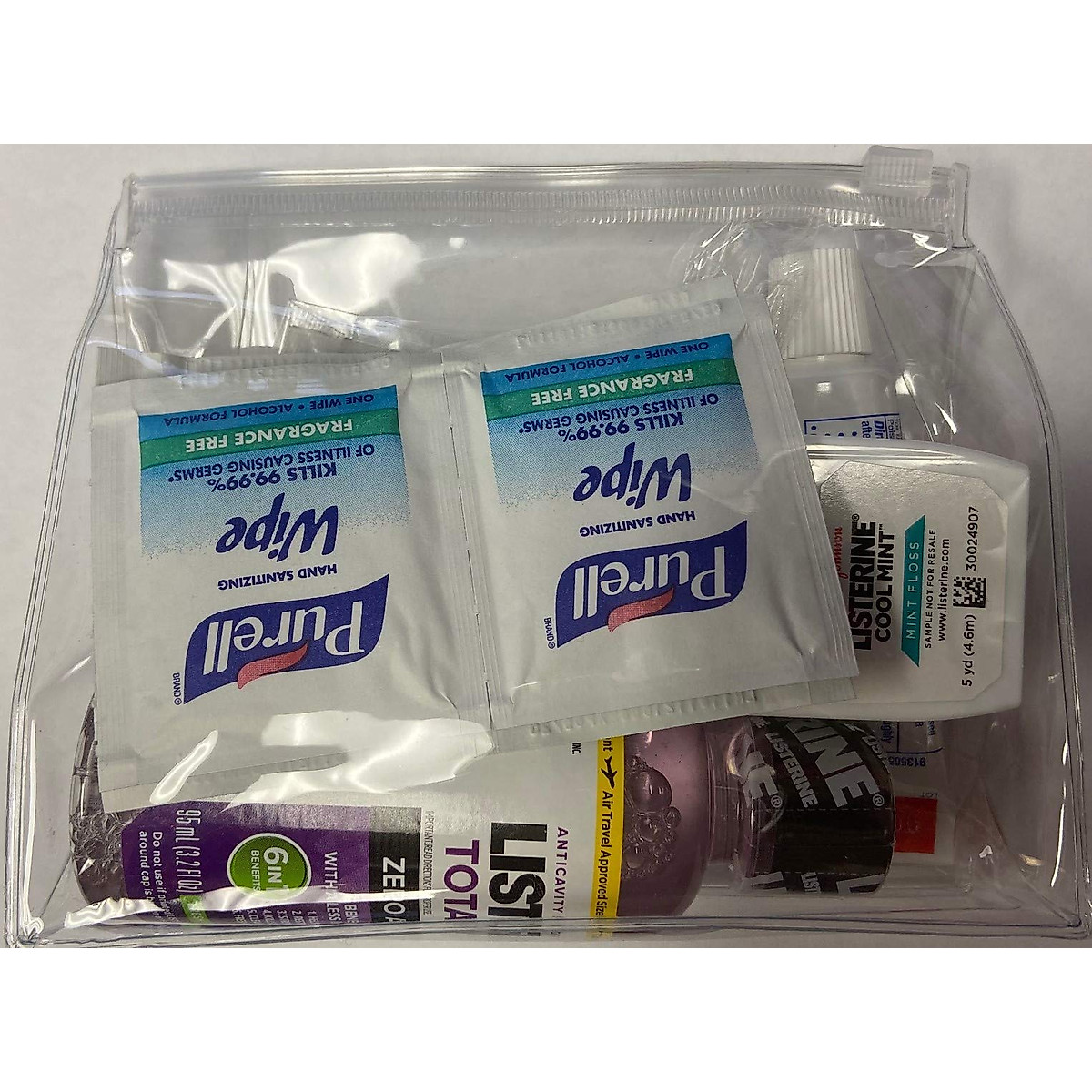 12 pcs Travel Essential Oral Care Kit, TSA Approved Content in Clear Waterproof Bag - Adult