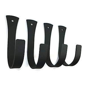 Set of 4 Large Wrought Iron Coat Hat Wall Hook
