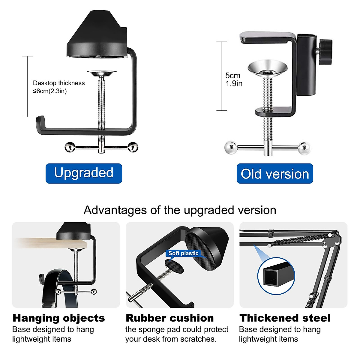 Microphone Arm Stand,Aokeo AK-35 Microphone Desk Stand-Microphone Suspension Boom Scissor Arm Stand For Blue Yeti,Blue Snowball iCE,QuadCast,Elgato