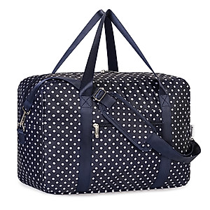 Small Carry On Bag For Spirit Airlines Personal Item Bag 18x14x8 Foldable Travel Duffel Bag Underseat Carry on Luggage for Women and Men 25L (Polka Dot)