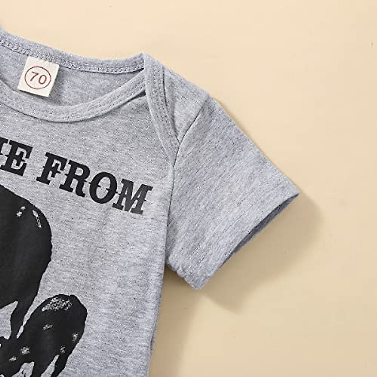 3PCS Newborn Baby Boy Clothes Western Cowboy Letter Printed Bodysuit Romper Pants Hats Coming Home Outfits (Come Good Stock Summer, 0-3 Months)