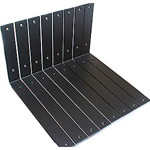 8 Pack - L12" x H 8" x W 1.5", 5mm Thick Rustic Shelf Bracket, Iron Shelf Brackets, Metal Shelf Bracket, Industrial Shelf Bracket, Modern Shelf Bracket, Decorative Shelving, Shelf Supports with Screws
