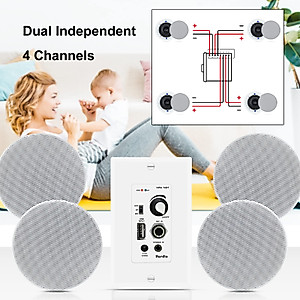 Herdio 6.5 Inch Ceiling Speakers 640W with in Wall Bluetooth Amplifier