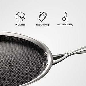 Stahl Artisan Hybrid Triply Dosa Tawa, Dosa Tawa with Induction Base, Non Stick Pan, Stainless Steel Scratch Resistant Dosa Tava, 28 cm