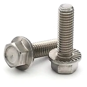 Hex Flange Serrated Cap Bolt Screws 18-8 Stainless Steel - 10-32 X 1 - Qty 25