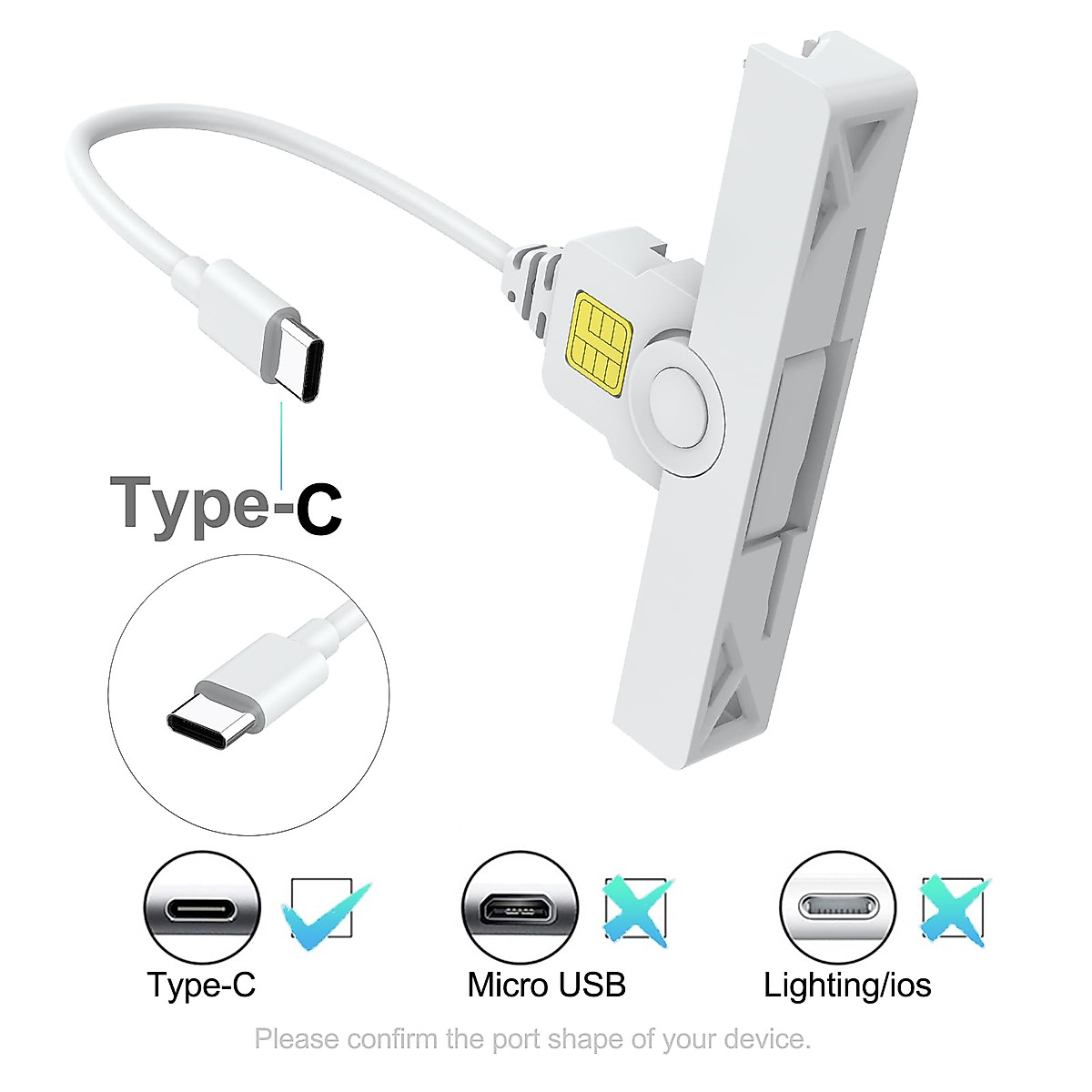 USB Smartfold Type C CAC Reader, USB C DOD Military USB Common Access CAC Smart Card Reader and ID CAC Card Reader,Compatible with Mac Os, Windows,Linux(Mini Foldable and Portable Type C) New