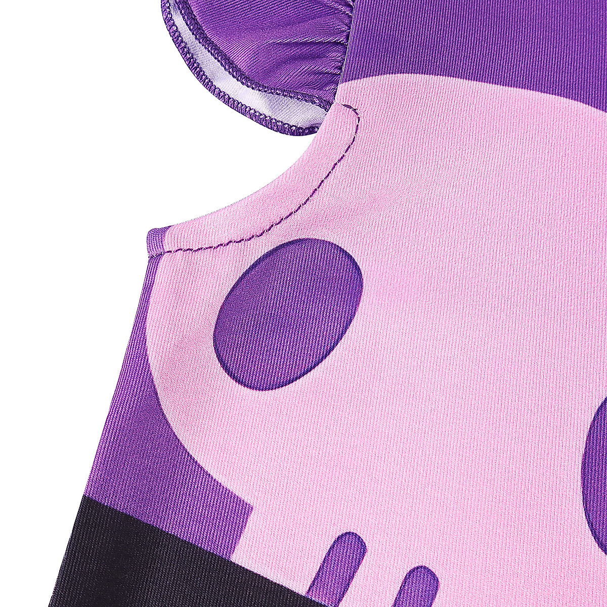 GUOG Little Girls Gown Dress Nightgo Toddler Short Ruffles Sleeve Kuromi Gown Round Neck Girls Kuromi Costume 7-13Years