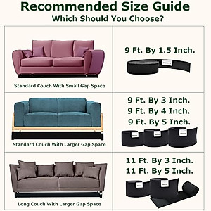 ECOHomes Under Couch Guards Toy Blocker - Strap Barrier for Under Sofa, Bed & Furniture Bottom Stop Things from Going Under | Easy to Install Gap Bumper Stopper for Toys (9 Ft by 1.5 Inch)