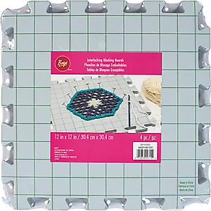Boye Interlocking Needlepoint, Knitting, and Crochet Blocking Boards, 12'' W x 12'' L, 4pc, Black