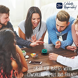 TMD Retail Turnt Up Trivia Card Games for Adults - Call Bell Card Games for Adults - Trivia Games for Family - Friends Trivia for Bachelor, Birthday Parties - Trivia Game with 1.5 Oz Shot Glass 44 Ml