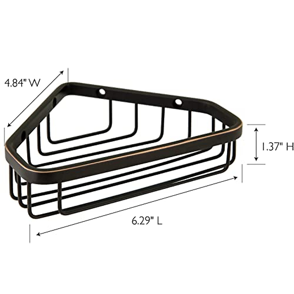 Design House 588939 6-inch Modern Wall-Mounted Stainless Steel Corner Shower Basket, Oil Rubbed Bronze
