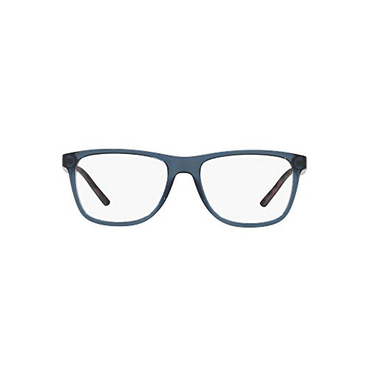 A|X ARMANI EXCHANGE Men's AX3048F Low Bridge Fit Rectangular Prescription Eyeglass Frames, Transparent Blue Dress/Demo Lens, 56 mm