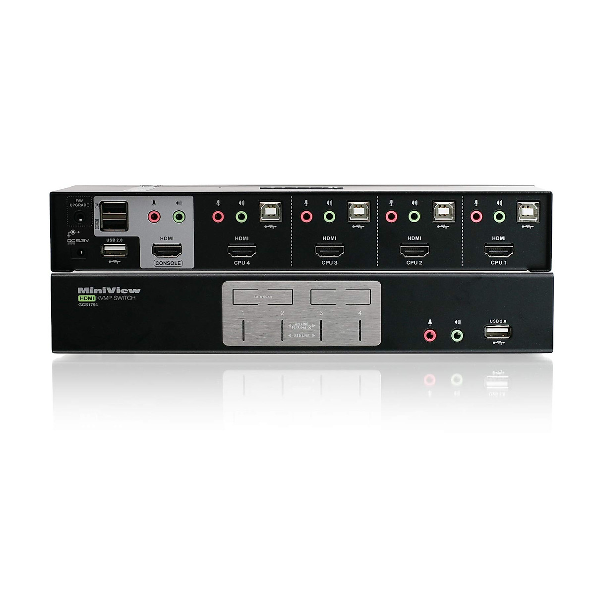 IOGEAR 4-Port HDMI Multimedia KVM Switch with Audio, USB 2.0 Hub and HDMI KVM w/Full Set of Cables, (GCS1794 TAA Compliant)