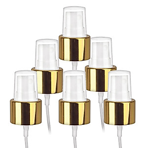 Grand Parfums Fine Mist 20/410 Atomizer Spray Caps SHINY GOLD and CLEAR - Should fit 4 Oz, 8 Oz Plastic Bottles & SOME Glass Bottles (Must Check Neck Size) Elegant Dress Up for Products for Resale