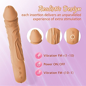 Nosakki Realistic Vibrator Dildo for Women, Sex Toys Clitoris G Spot Anal Stimulator with 10 Powerful Vibration Mode, Waterproof Powerful Vibrator for Couples