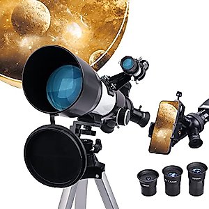Telescopes for Adults Astronomy,70mm Aperture 400mm AZ Mount Telescope for Kids Beginners,Upgraded 3 Kellner Eyepieces,Refractor Telescope with Adjustable Tripod,Backpack and Phone Adapter