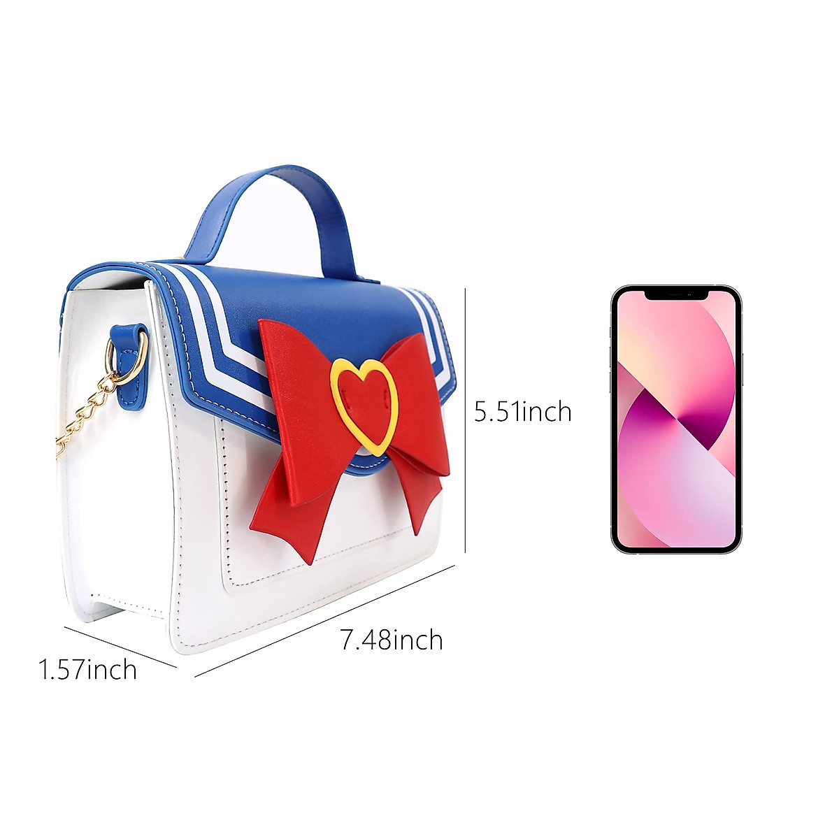 PROCOS Women's Handbags Kawaii Cute Anime Cosplay Pu Leather Purse Bow Chain Crossbody Shoulder Bags Messenger Satchel Tote