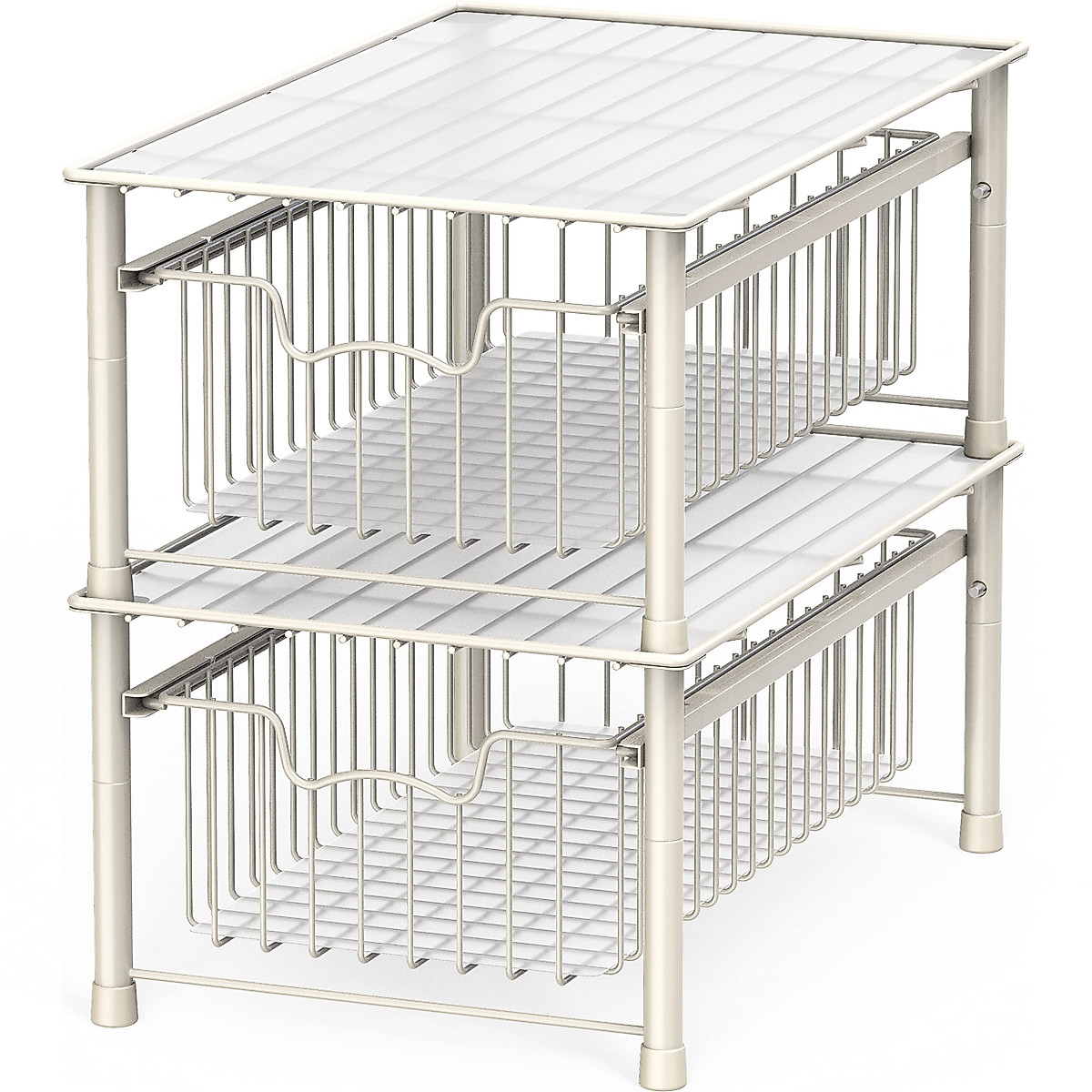 Simple Houseware Stackable Basket Drawer, White