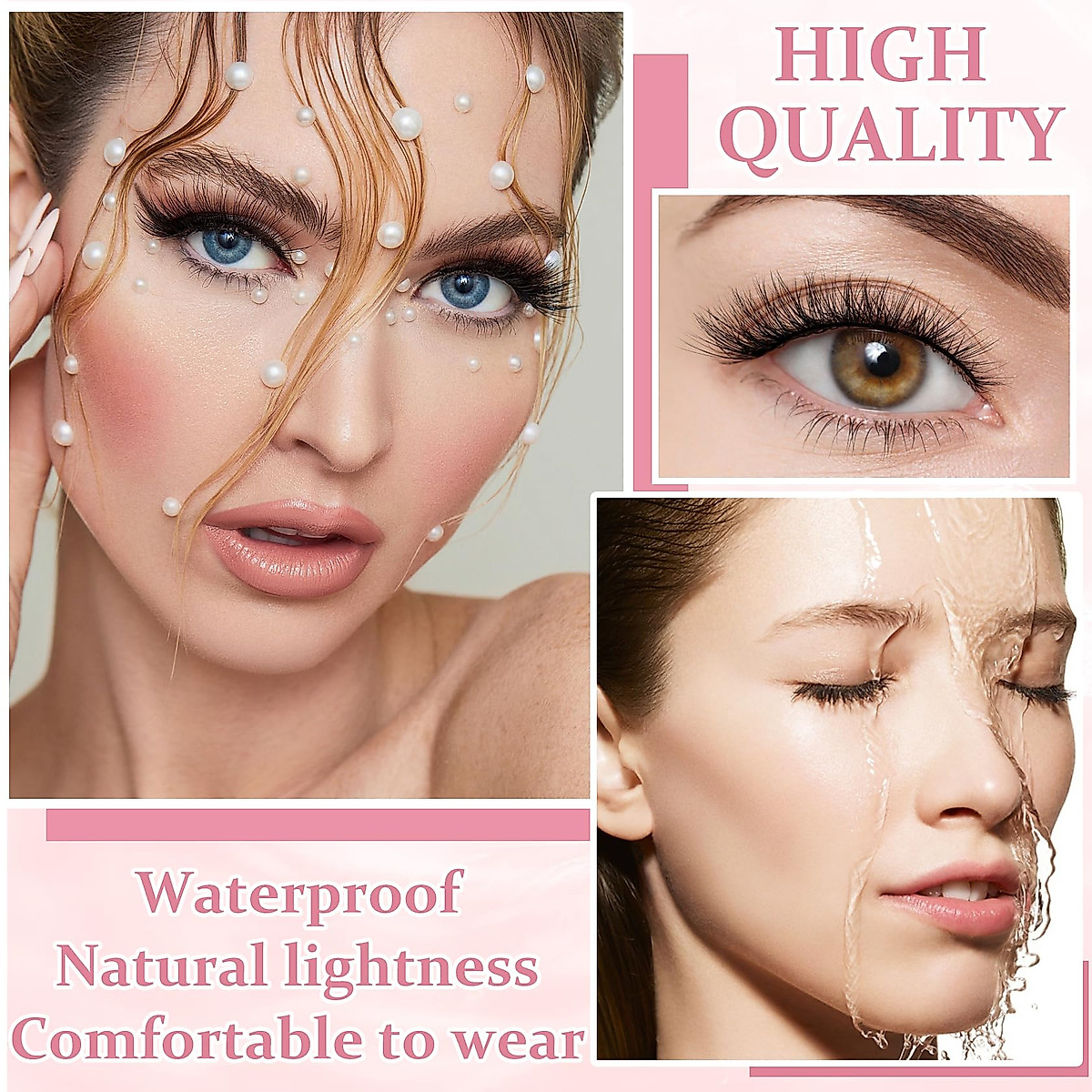 Self Adhesive Eyelashes,Reusable Self adhesive Eyelashes,No Glue Reusable Adhesive Eyelashes,False Eyelashes Natural Look,Self Sticking Eyelashes for Women (Pack of 2 Pairs)