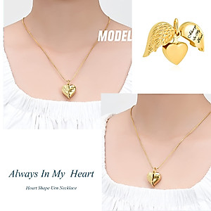 zeqingjw Always in My Heart Urn Necklace Cremation Jewelry for Ashes Pendants Memorial Lockets Keepsake Jewelry (Colorful-2)