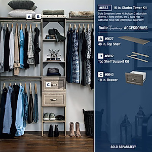 ClosetMaid SuiteSymphony Wood Top Closet Shelf, 48-Inch Wide, Graphite Grey