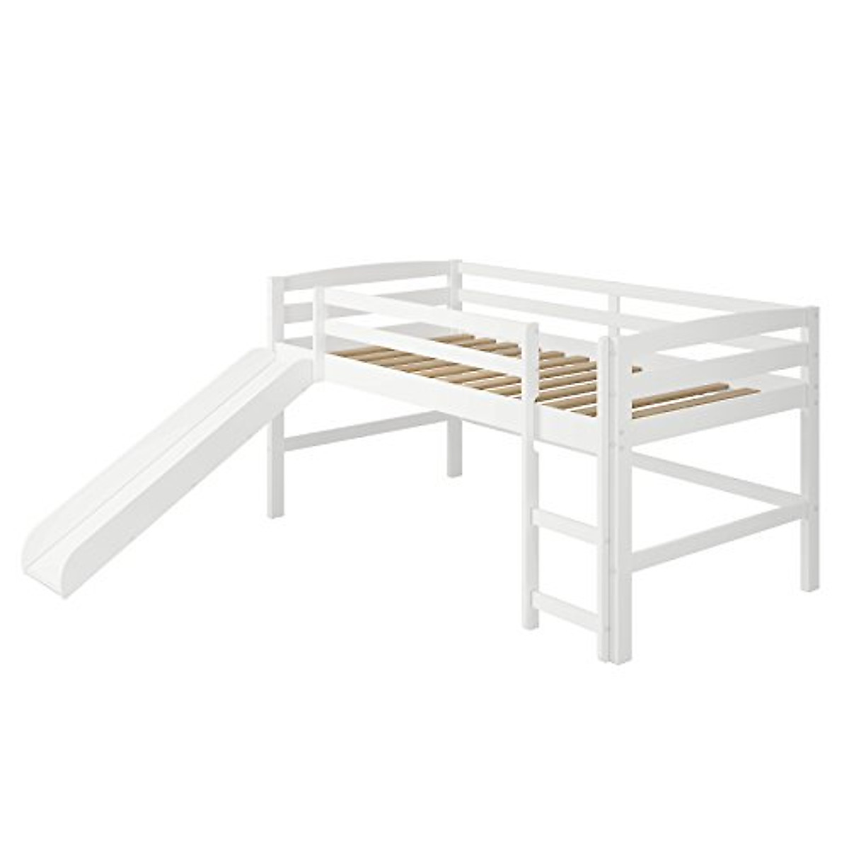 Woodcrest Mini Slide Loft Bed, Twin, White