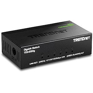 TRENDnet Fanless 5-Port Gigabit GREENnet Mini Switch, TEG-S50g (Renewed)