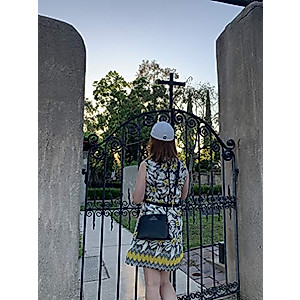 lola mae Dome Satchel Crossbody Bag for Women, Lightweight Multi Pockets Messenger Shoulder Purse Top Zipper (Black)