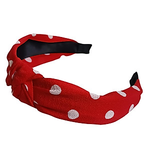 Qianuer Polka Dot Headband Knotted Hair Accessories Head Band Hoop for Women