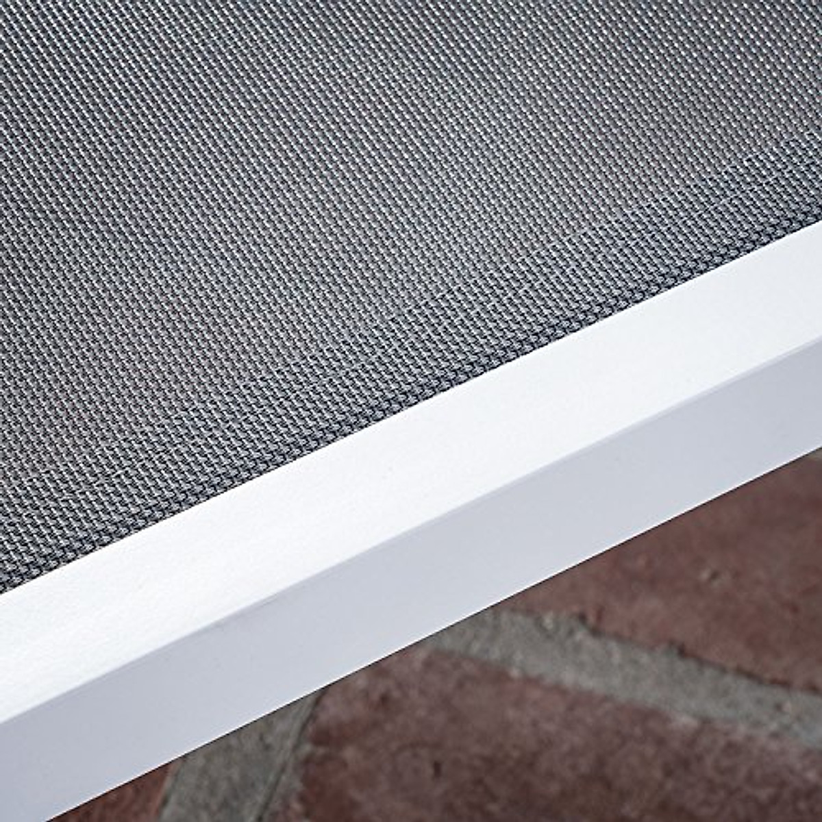 Mōd Furniture PYTNCHS-W-GRY Mod Furniture W Peyton Sling Armless Chaise Lounge in White/Gray Outdoor, Gray/White