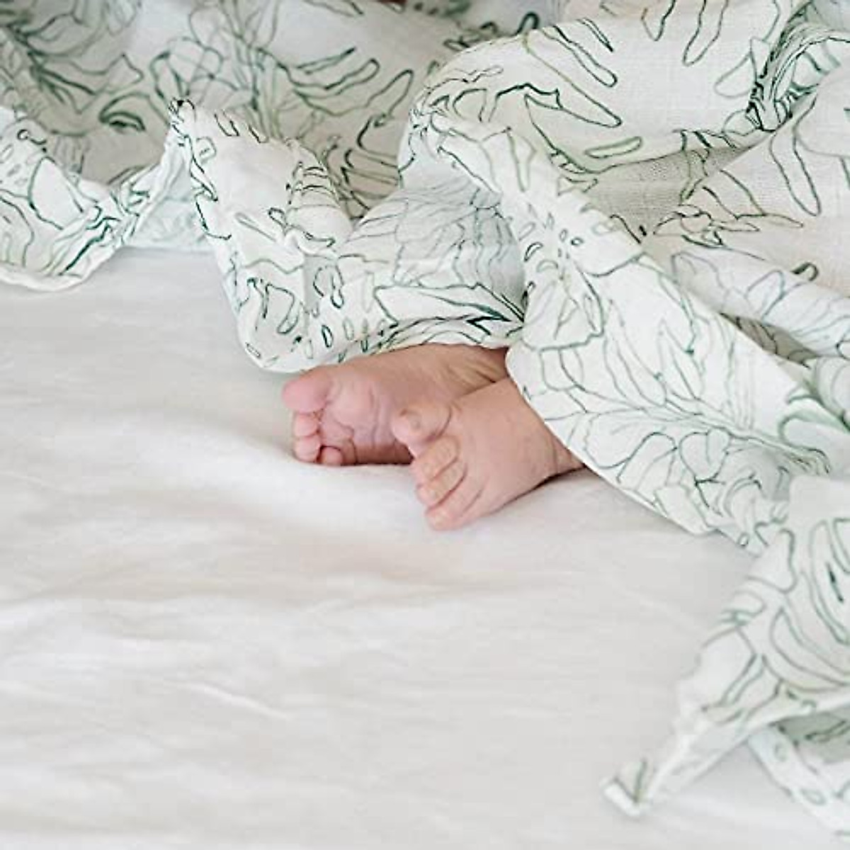 Red Rover Kids Cotton Muslin Swaddle - 47”x 47”- 100% Cotton – Machine Washable – Softer with Every Wash – Playful Designs -Soft, Breathable & Lightweight – Unisex (Jungle Leaf)